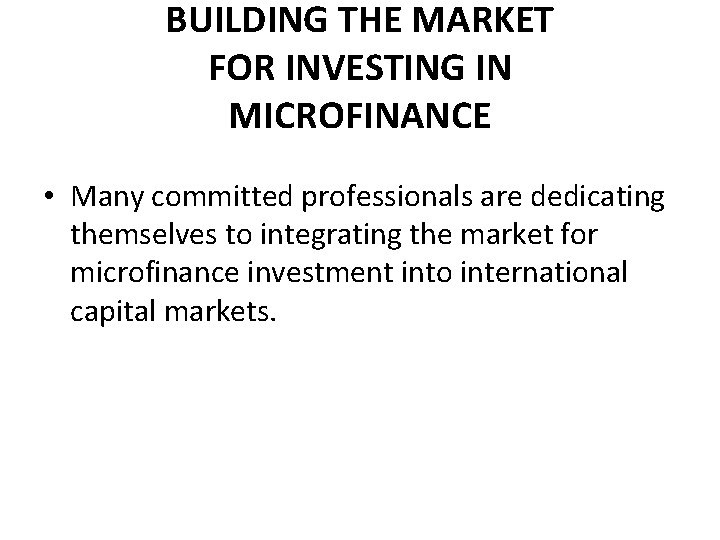 Summary of the Last lecture BUILDING THE INFRASTRUCTURE