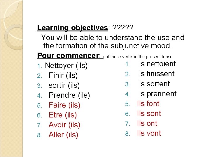 Learning objectives You will be able to understand