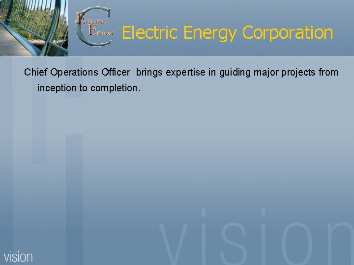 Electric Energy Corporation D B A E 2