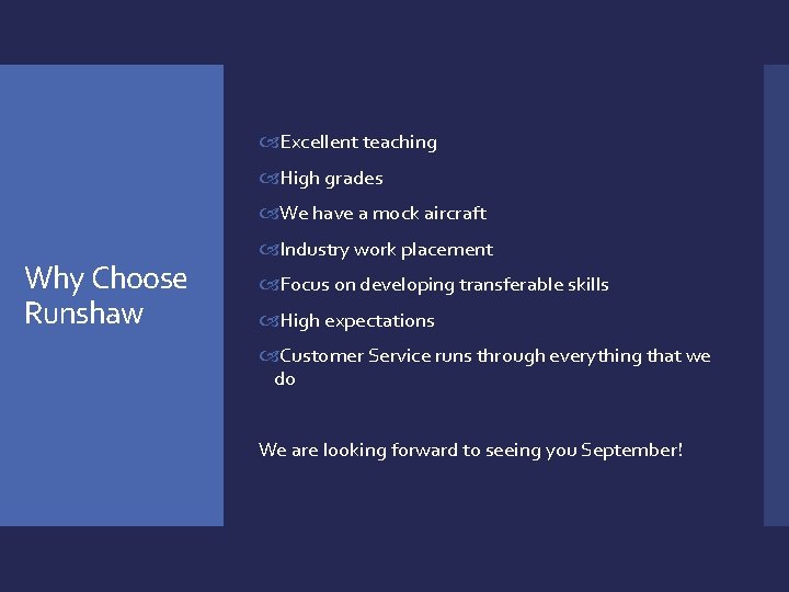 Airline Cabin Crew at Runshaw College Tourism Management