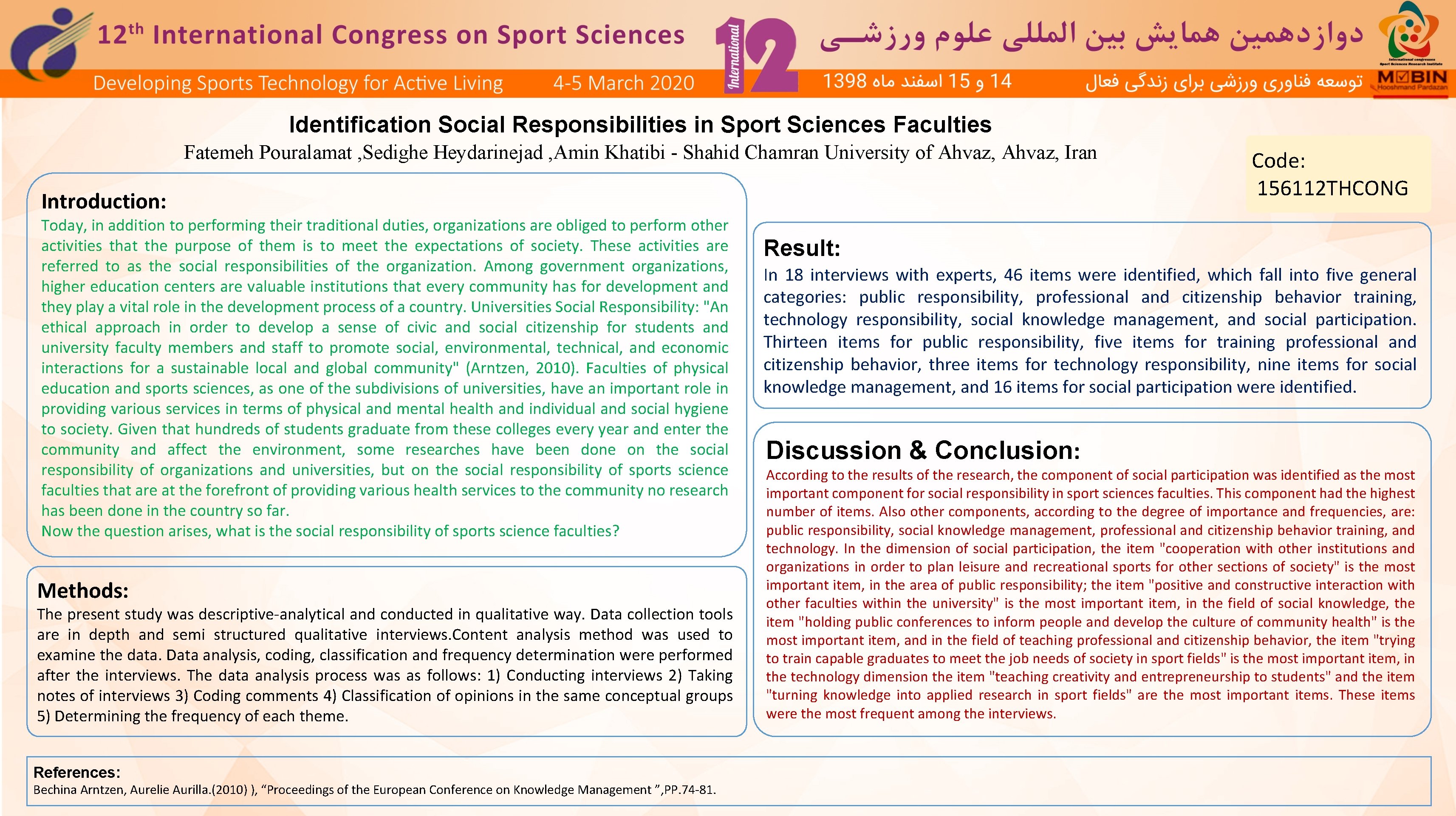 Identification Social Responsibilities in Sport Sciences Faculties Fatemeh