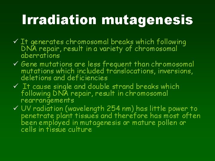 MapBased Cloning Classical mutagenesis and genetic analysis Chromosome