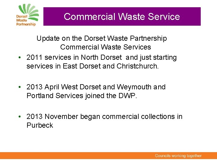 Commercial recycling recycle for Dorset update Councils Working