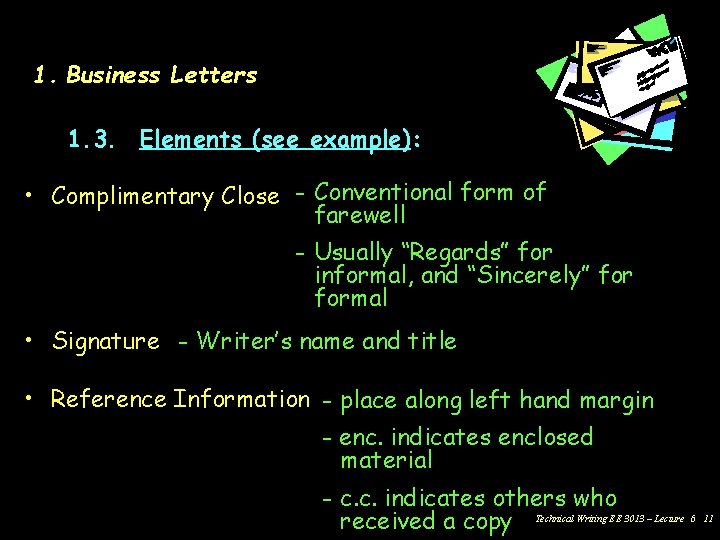 UNIT 3 TECHNICAL CORRESPONDENCE Go to Letter Examples