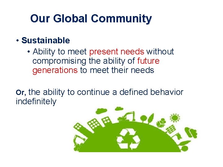 OUR GLOBAL COMMUNITY Hydrosphere Our Global Community What