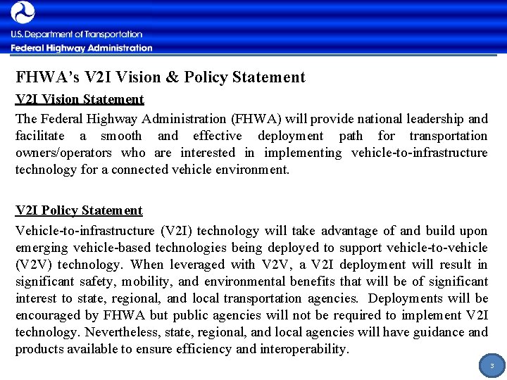 Connected Vehicles Workforce FHWA VehicletoInfrastructure Deployment ...