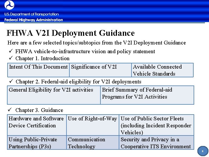 Connected Vehicles Workforce FHWA VehicletoInfrastructure Deployment ...