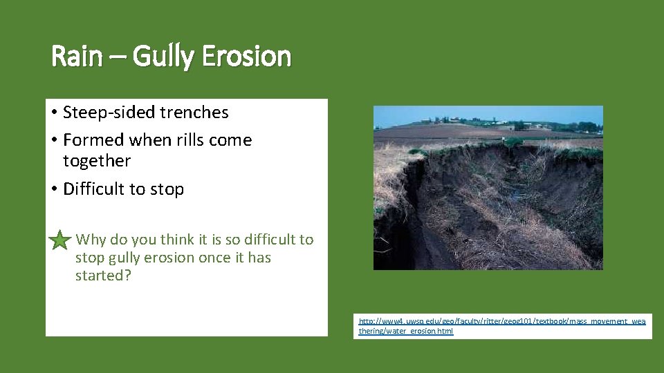 Erosion Rain Splash Sheet Rill Gully Heavy rains