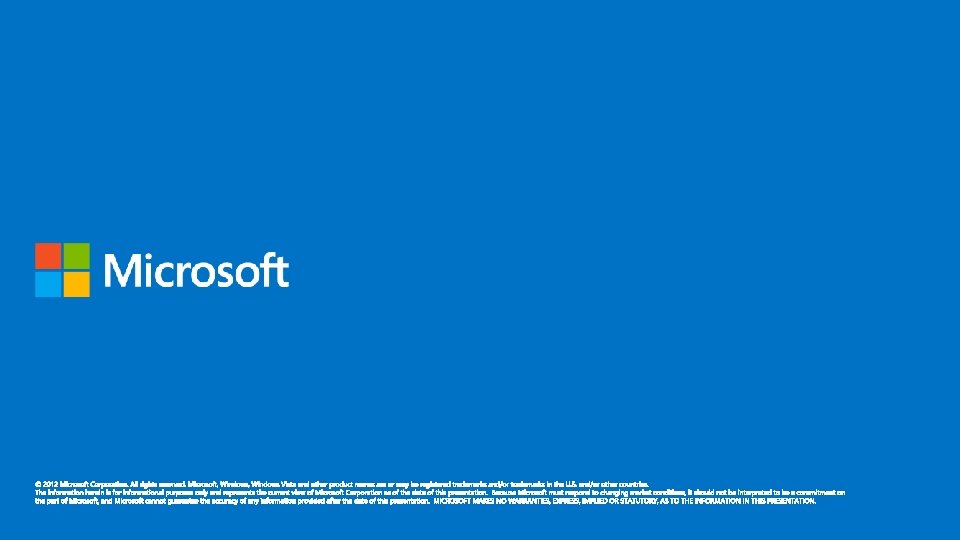 2012 Microsoft Corporation All rights reserved Create and