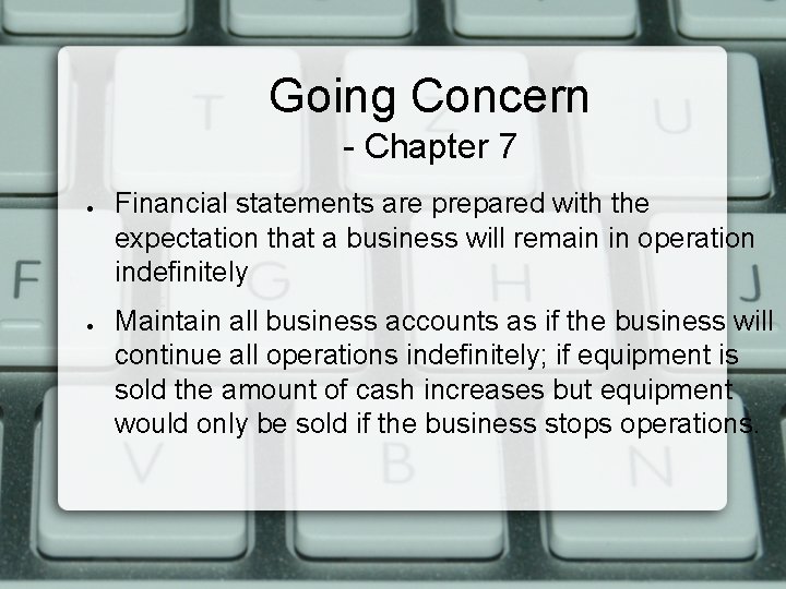 Accounting Concepts Thomas Sanders Accounting Period Cycle Chapter