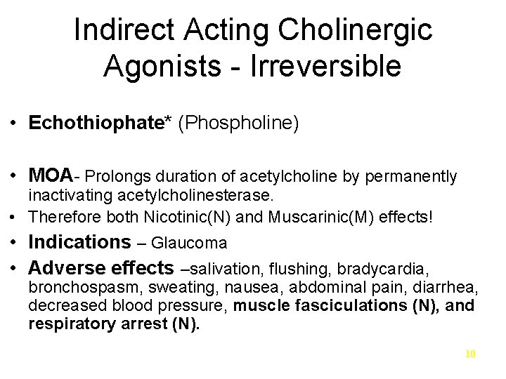 Pharmacology of the Autonomic Nervous System Part 2