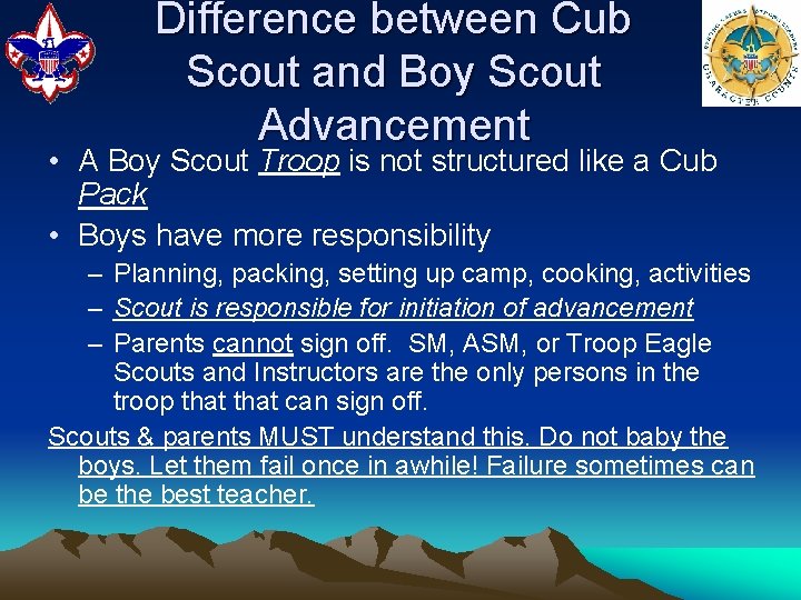 Troop 102 New Parents Orientation Agenda Mission Statement