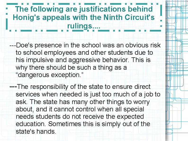 Honig v Doe Date Argued November 9 1987
