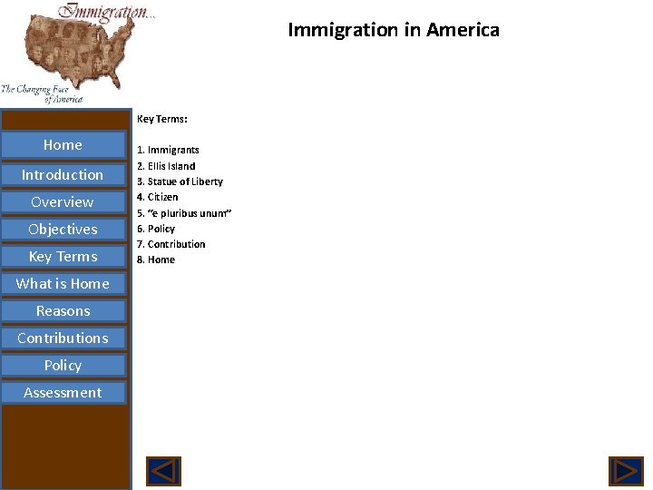 Immigration In America Home Introduction Overview Objectives Key