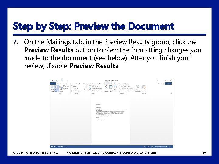 Microsoft Word 2016 Expert Lesson 7 Performing Mail