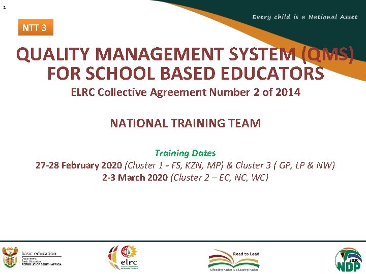 1 NTT 3 QUALITY MANAGEMENT SYSTEM QMS FOR