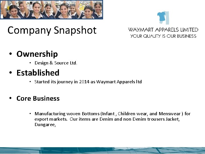Contents Company snapshot Major customers Business model Annual