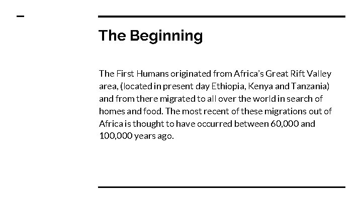 The First Humans The Beginning The First Humans