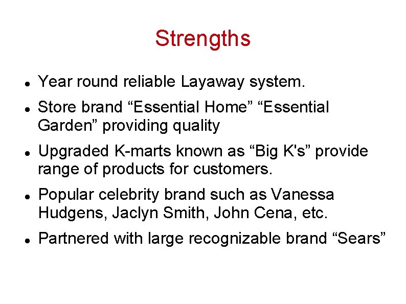 KMart SWOT Analysis Madison Allred MKTG 1030 22315