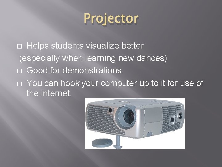 EQUIPMENTSOFTWARE PROJECT By Erin Bernat Grade K12 Why