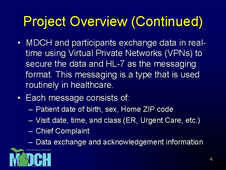 Michigan Disease Surveillance System Syndromic Surveillance Project January