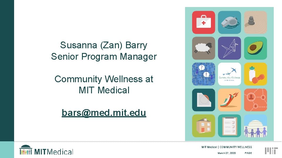 Susanna Zan Barry Senior Program Manager Community Wellness