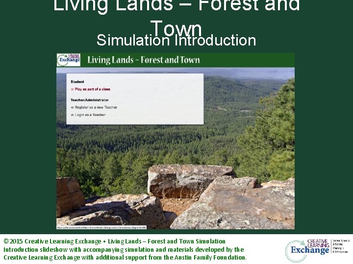 Living Lands Forest and Town Simulation Introduction 2015