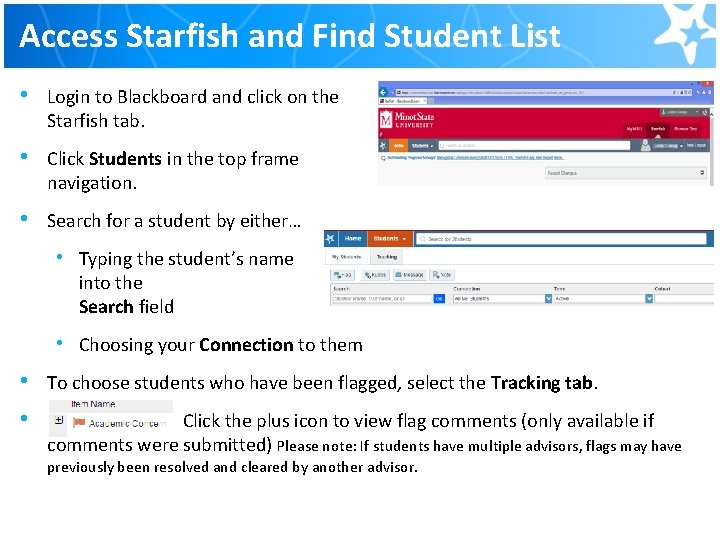 Starfish Training Minot State University Advisor Role InStarfish