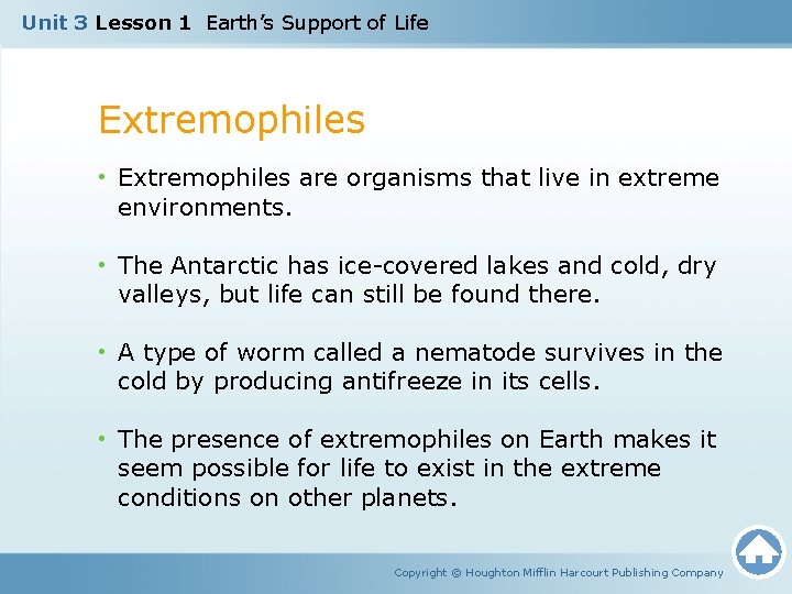 Unit 3 Lesson 1 Earths Support of Life