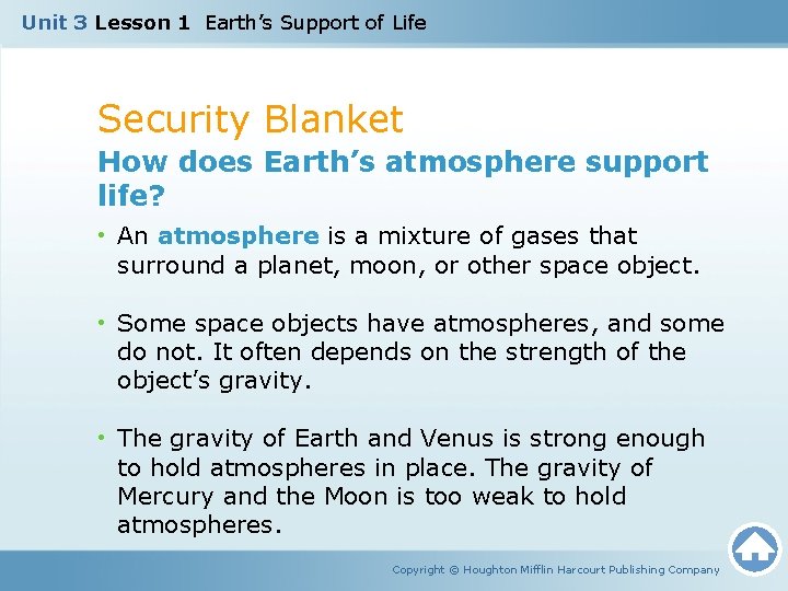 Unit 3 Lesson 1 Earths Support of Life