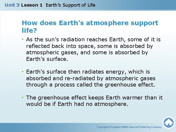 Unit 3 Lesson 1 Earths Support of Life