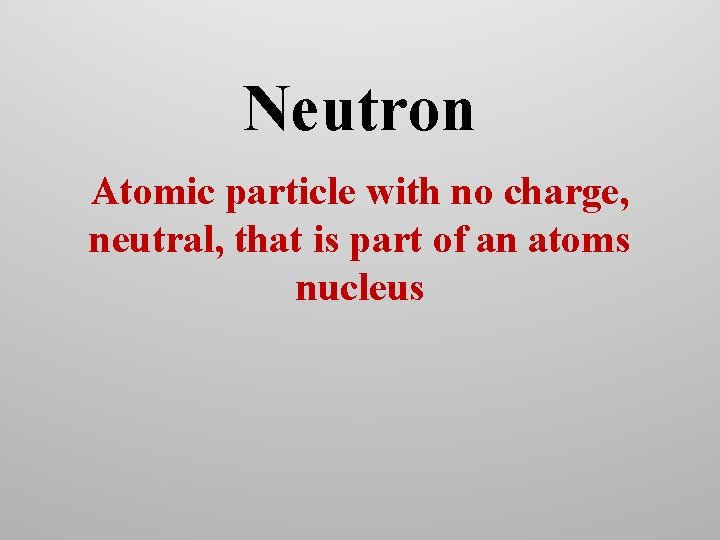 Structure of Matter Unit Vocabulary Atomic number The