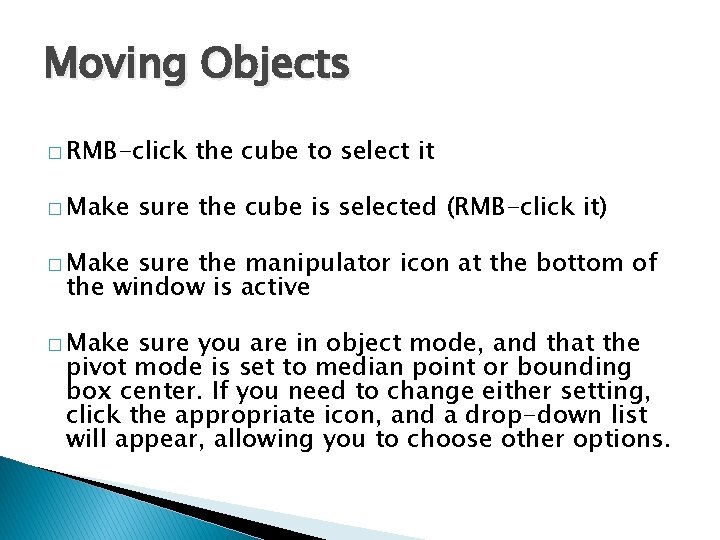 The Interface The terms LMB MMB RMB and