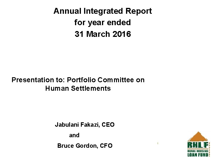 Annual Integrated Report for year ended 31 March