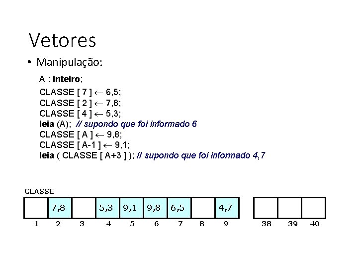 Estruturas de Dados Vetores Estruturas de Dados Tpicos