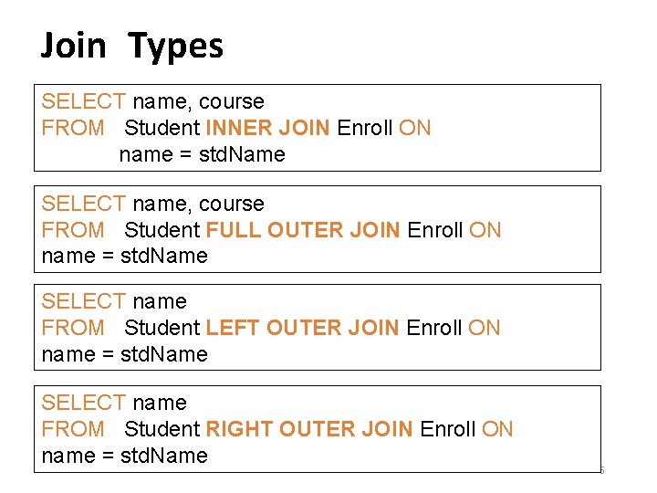 CMPT 354 Database System I Lecture 4 SQL
