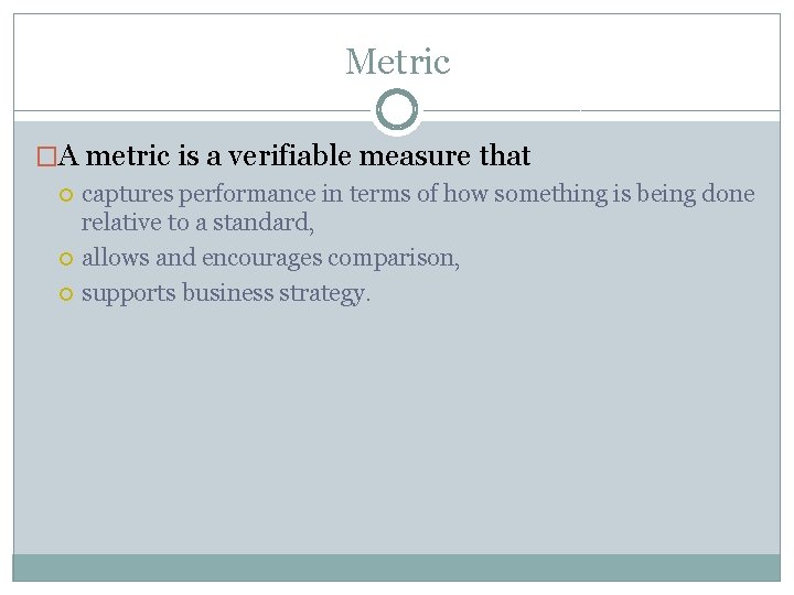 Manufacturing Metrics BALANCED SCORECARD MESA EMPIRICAL STUDY Metrics