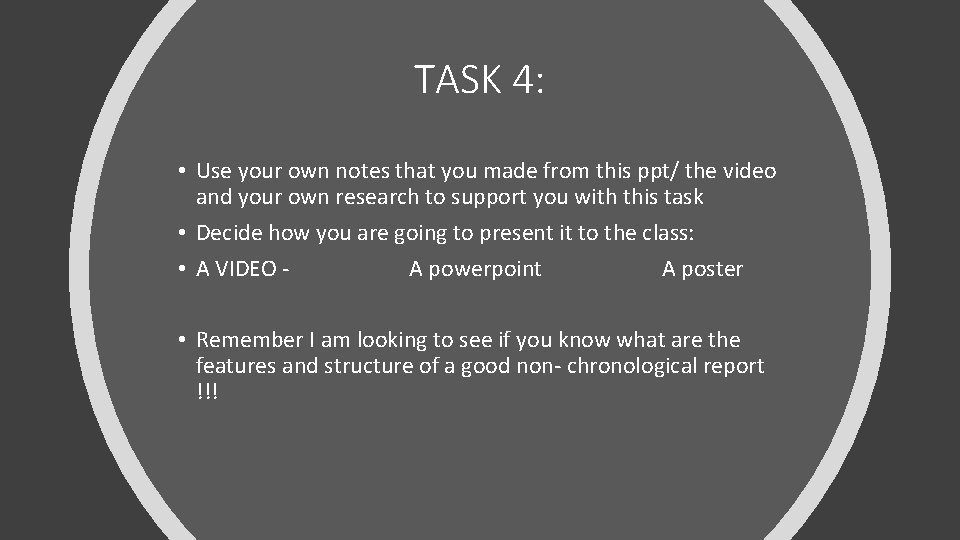 Literacy Writing Week 4 Non Chronological Report Tips