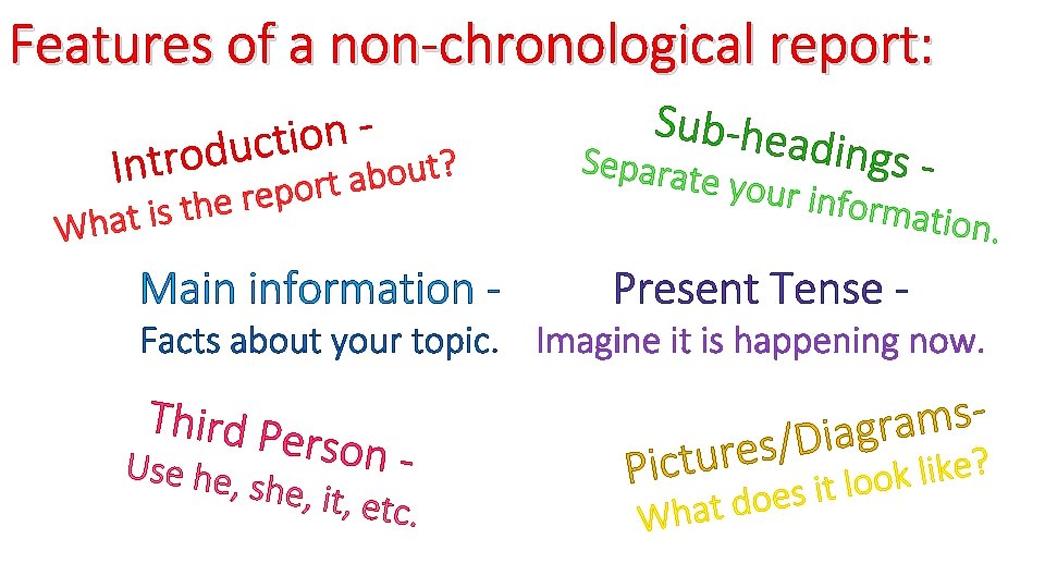 Literacy Writing Week 4 Non Chronological Report Tips
