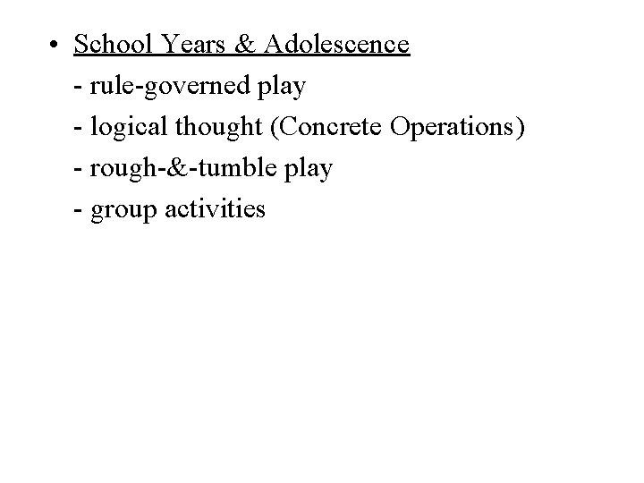 Peers Development of interactions Infants simple behaviors more