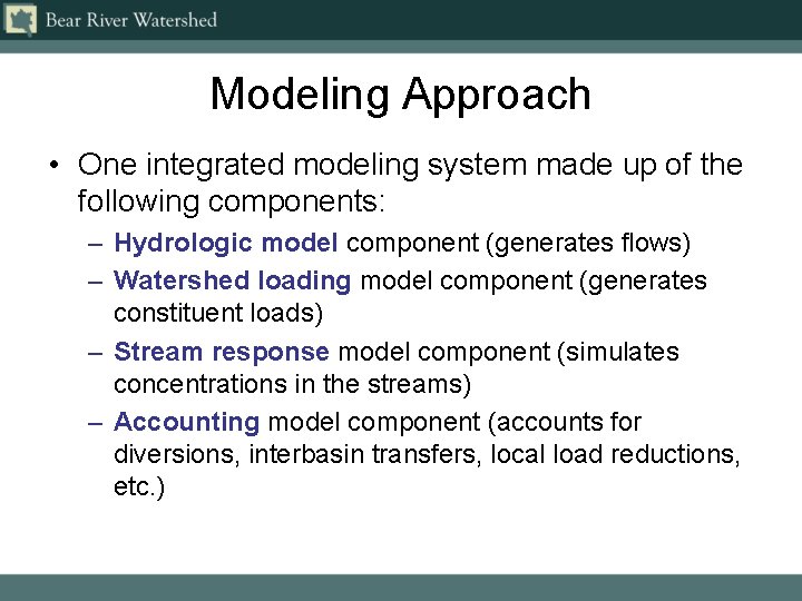 Water Quality Modeling in the Bear River Basin