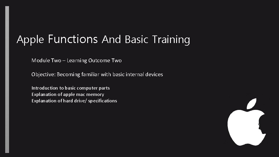 Apple Functions And Basic Training Module Two Learning