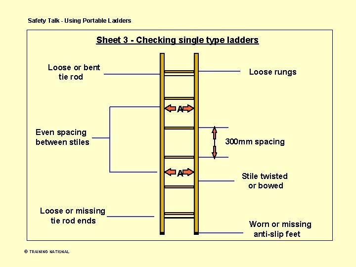 Safety Talk Using Portable Ladders Sheet 1 Checking
