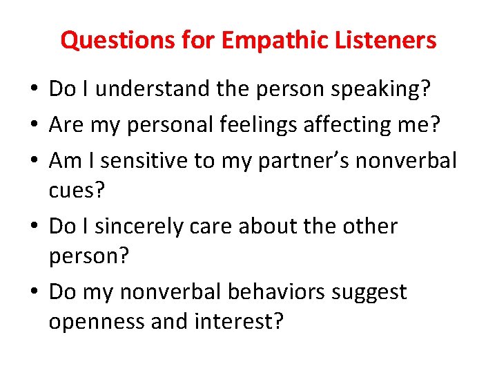 Listening Attitudes Principles Skills Chapter 6 Objectives After