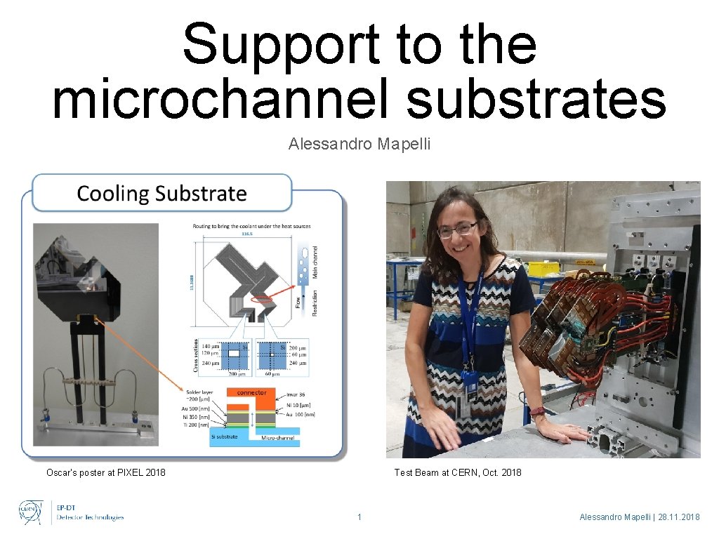 Support to the microchannel substrates Alessandro Mapelli Oscars