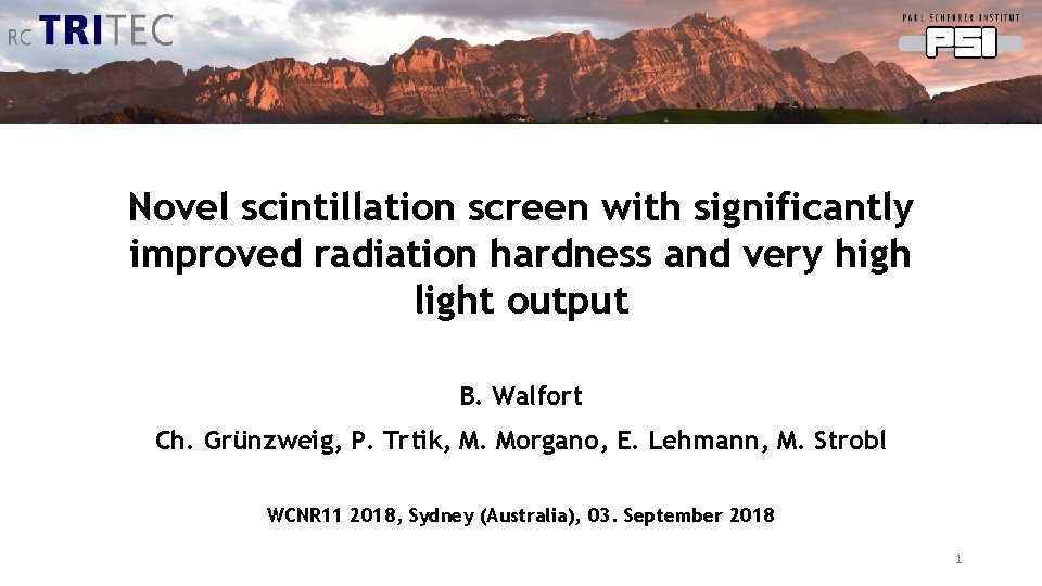 Novel scintillation screen with significantly improved radiation hardness