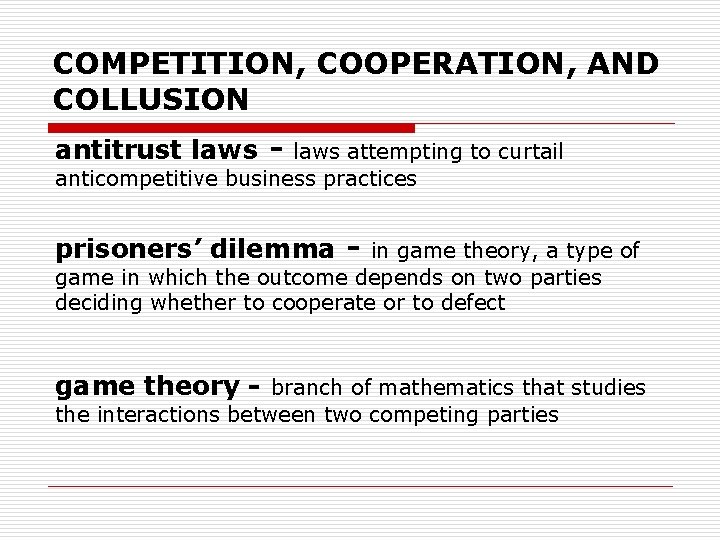 Chapter 12 Managing Competitive Dynamics LEARNING OBJECTIVES After