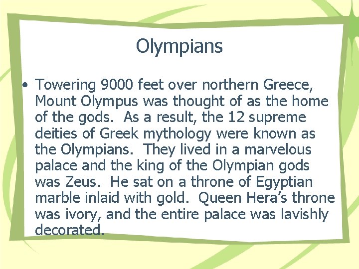 Quick Question What meanings did myths about gods