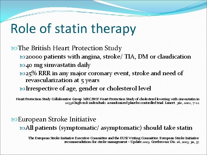 Carotid Artery Stenosis Department of Surgery Queen Elizabeth