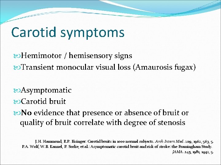 Carotid Artery Stenosis Department of Surgery Queen Elizabeth